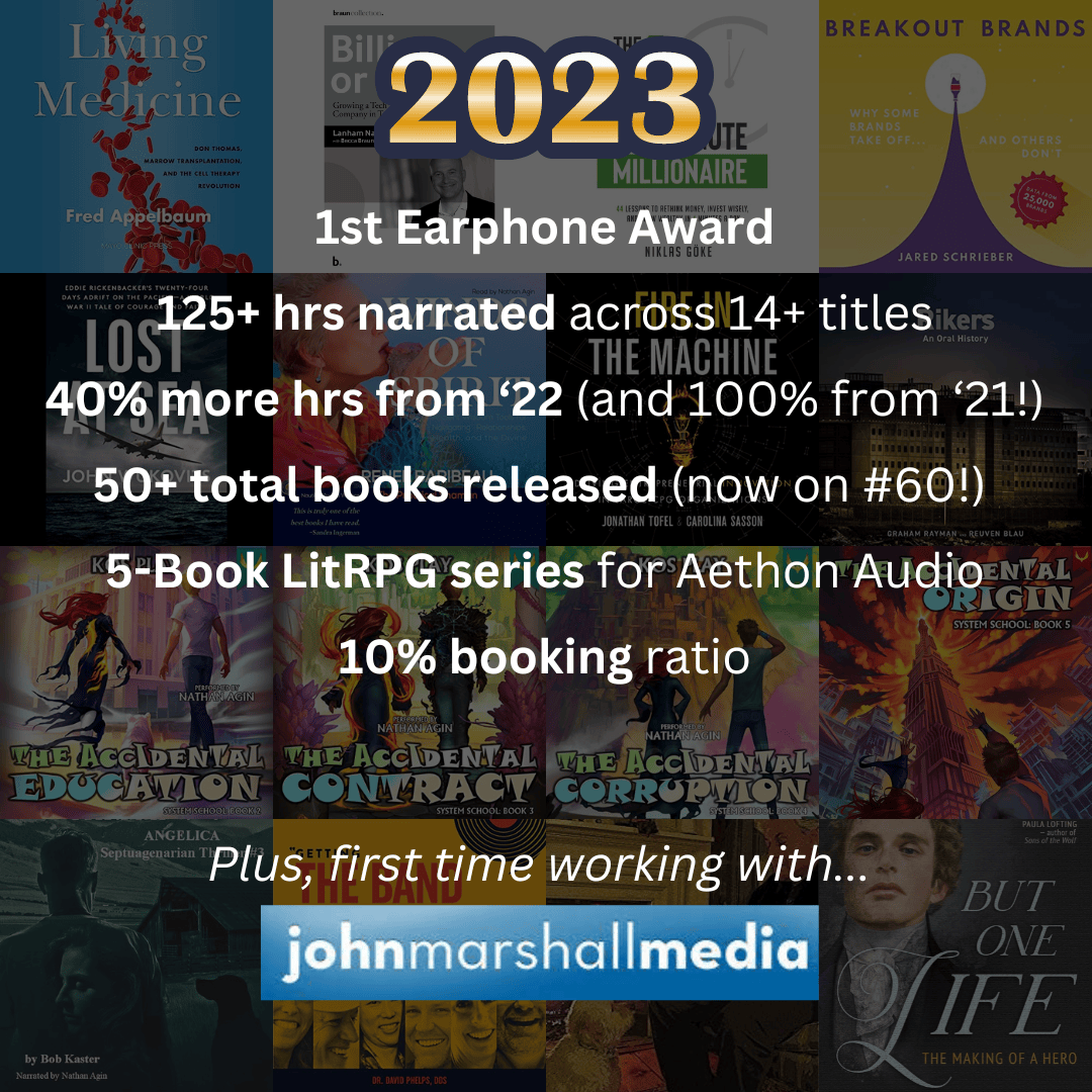 An amazing audiobook year: Earphone Award, 125+ hrs and more!